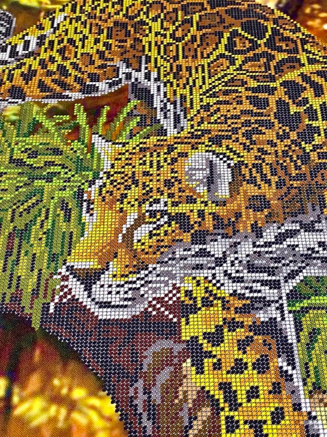 Full Bead Embroidery Kit Leopard Animal Beaded Picture Kit - Etsy