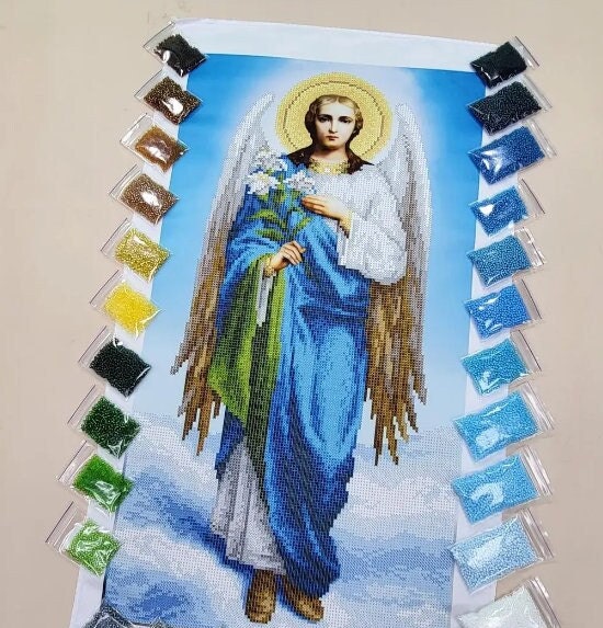 Archangel Gabriel Large DIY Bead Embroidery Craft Kit Religious Pattern ...