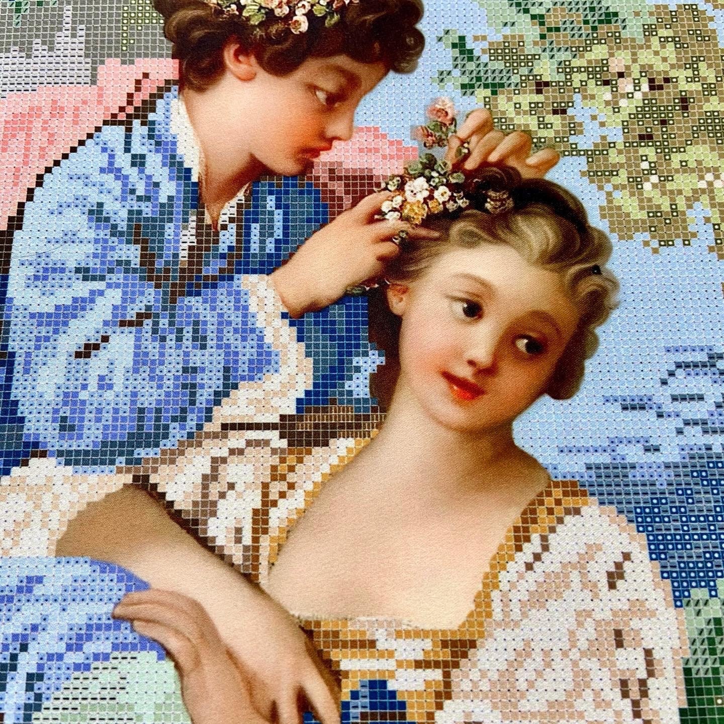 Large Fully Beaded Cross Stitch Picture Kit Couple Pattern - Etsy