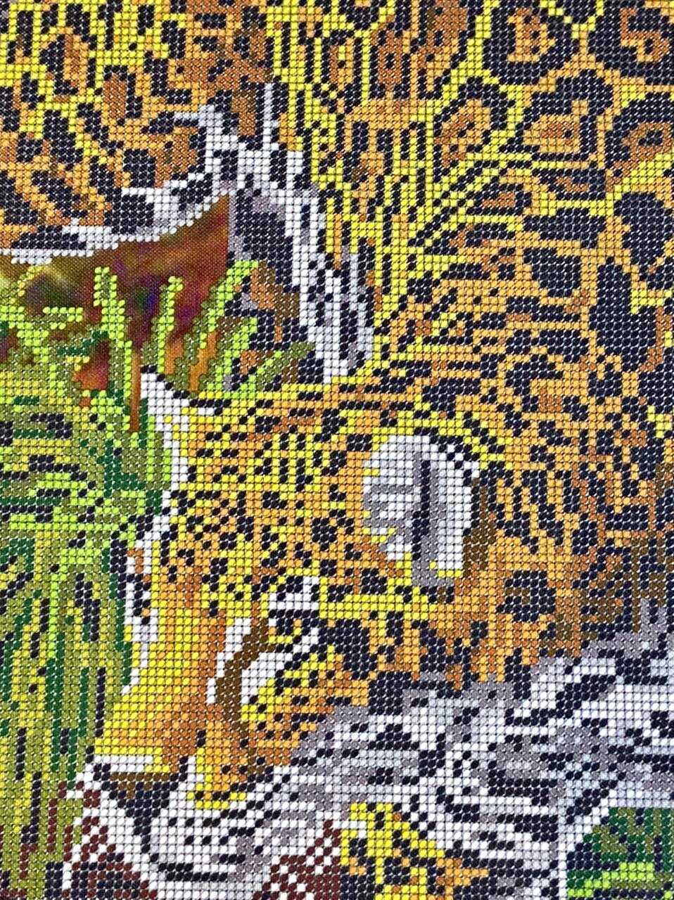 Full Bead Embroidery Kit Leopard, Animal Beaded Picture Kit, Large ...