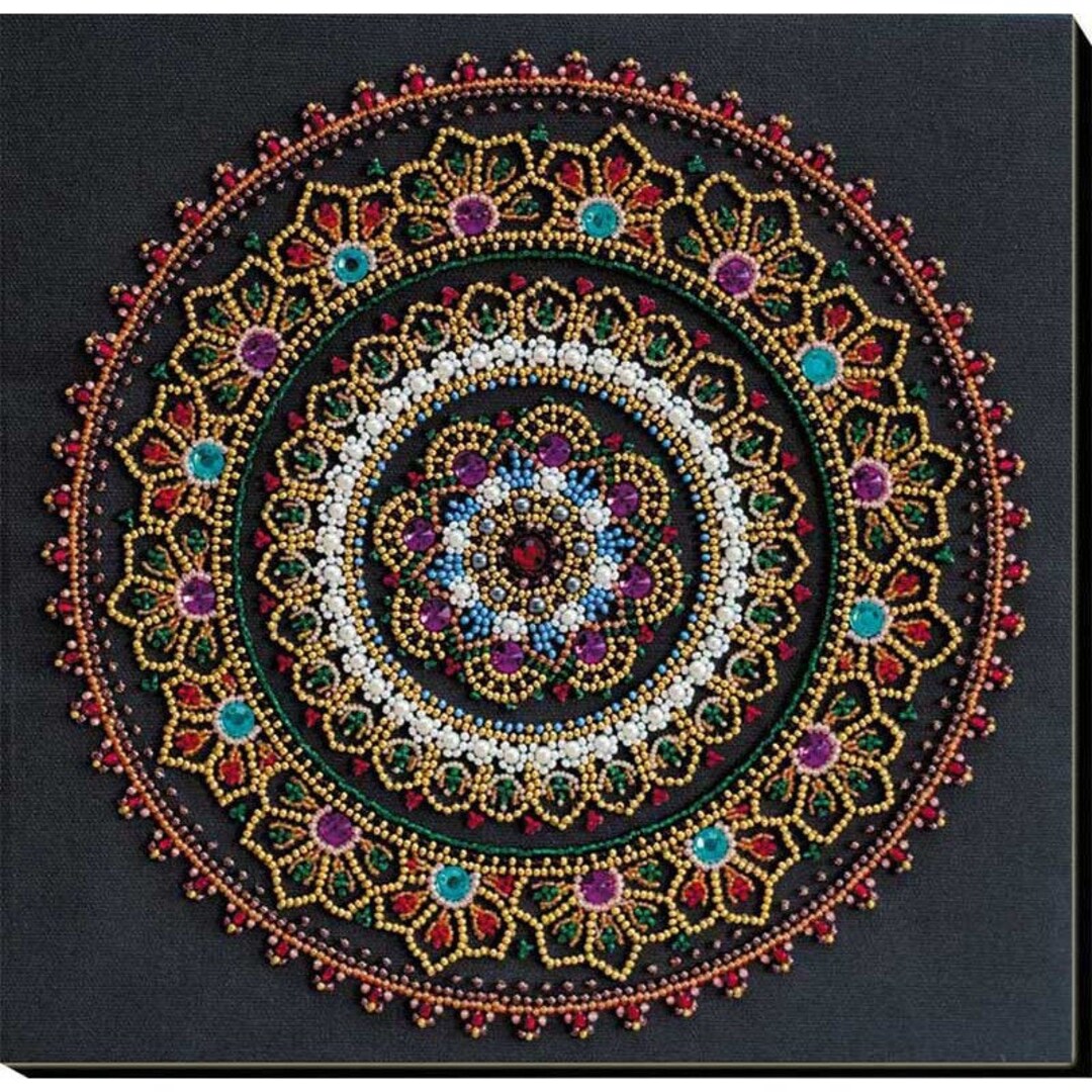 Small Bead Embroidery Kit Mandala Abstract Pattern, Beaded Cross Stitch ...