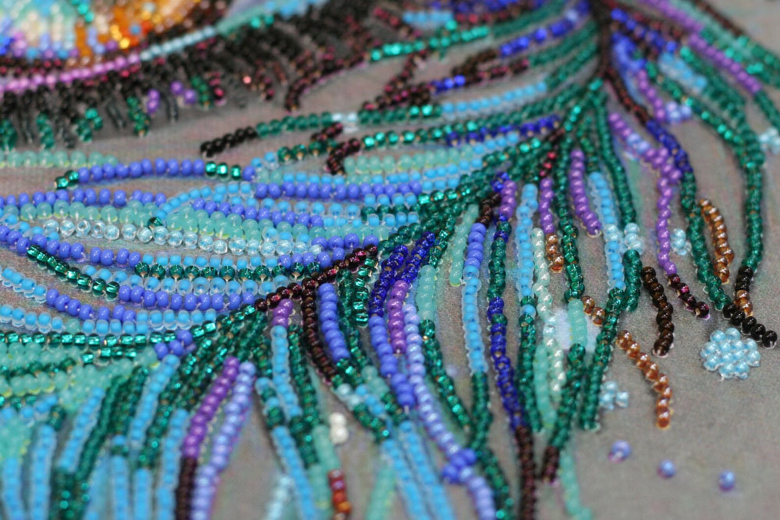 Small DIY Bead Embroidery Kit Abstract Pattern, Eye Beaded Cross Stitch ...