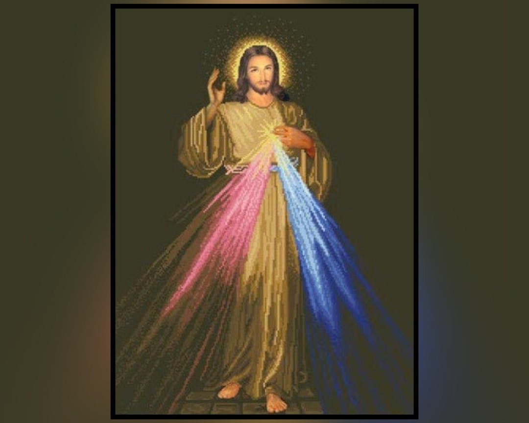 Jesus Mercy DIY Bead Embroidery Kit Religious Pattern, Catholic Beaded ...