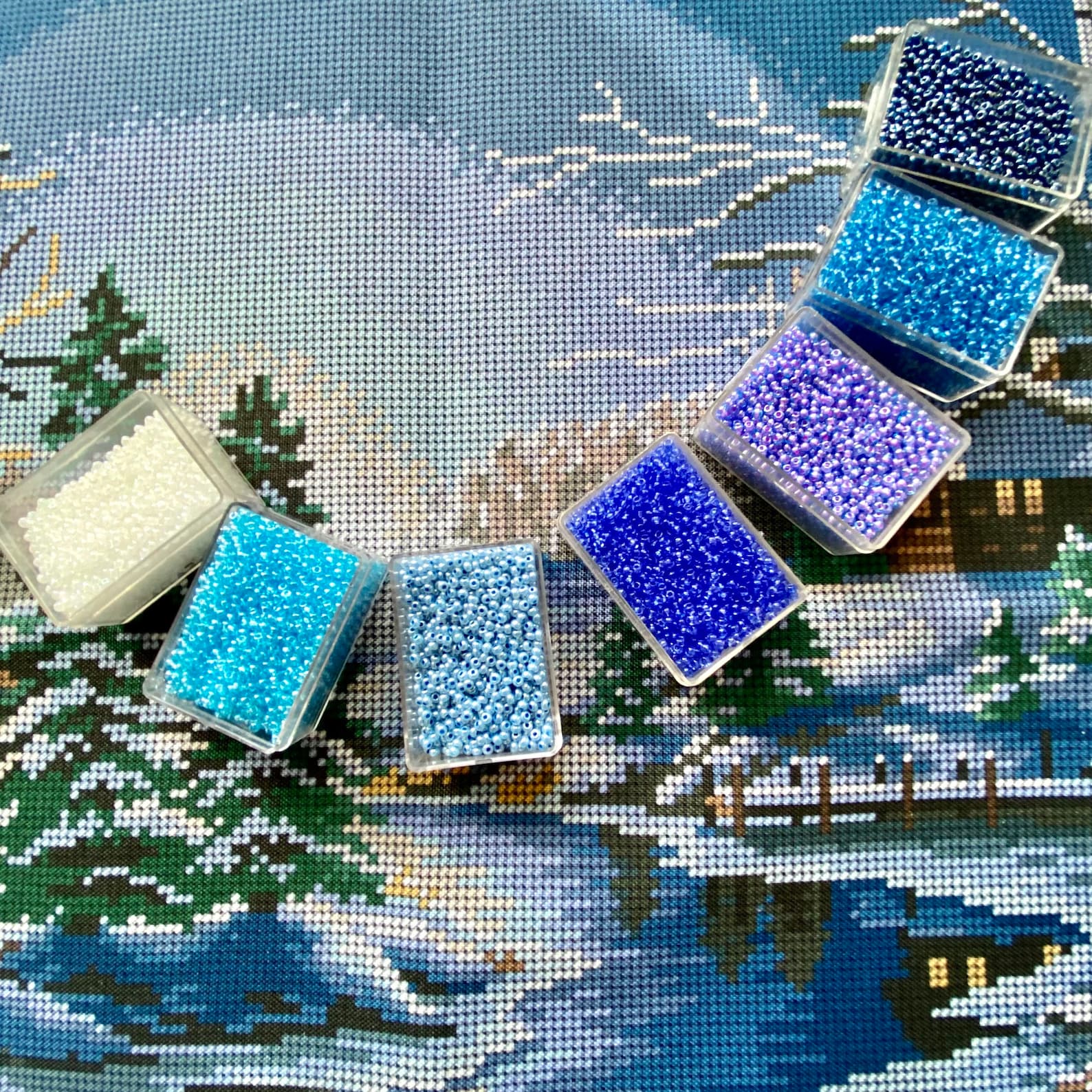 Full Coverage Beaded Cross Stitch Picture Kit Winter Landscape - Etsy