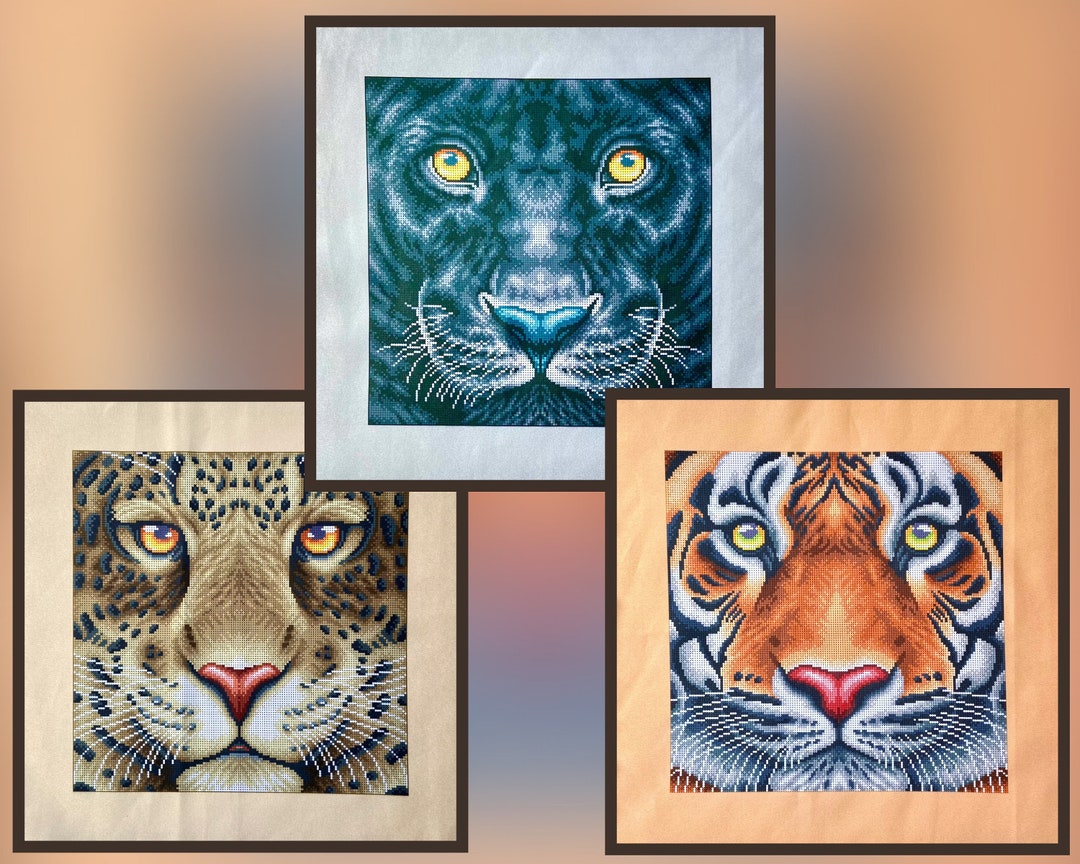 Small Beaded Cross Stitch Picture Kit Wild Animal Pattern, Full ...