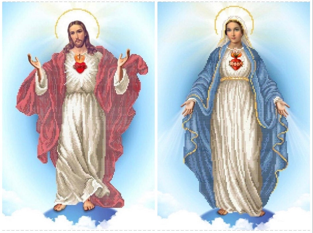 Divine Mercy of Jesus and Mary Bead Embroidery Kit Religious - Etsy UK