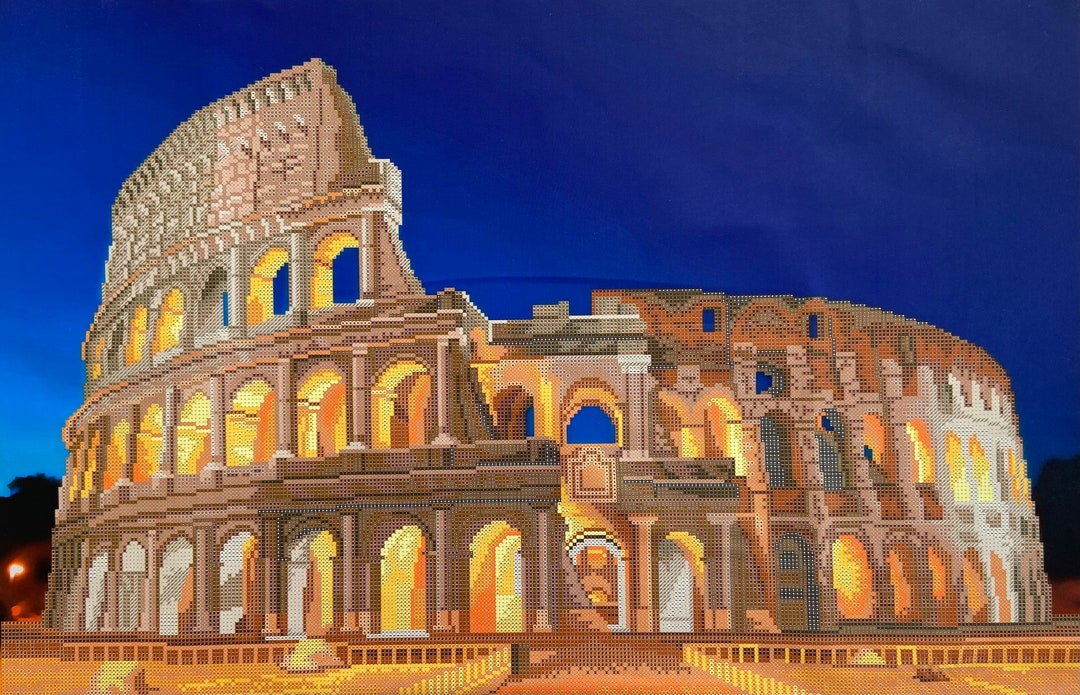 Rome Full DIY Bead Embroidery Needlepoint Kit Printed Landscape Pattern ...