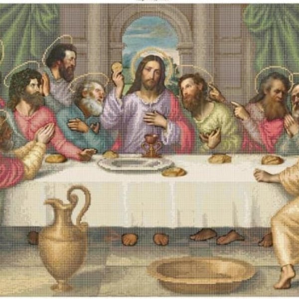 Last Supper Cross Stitch - Etsy