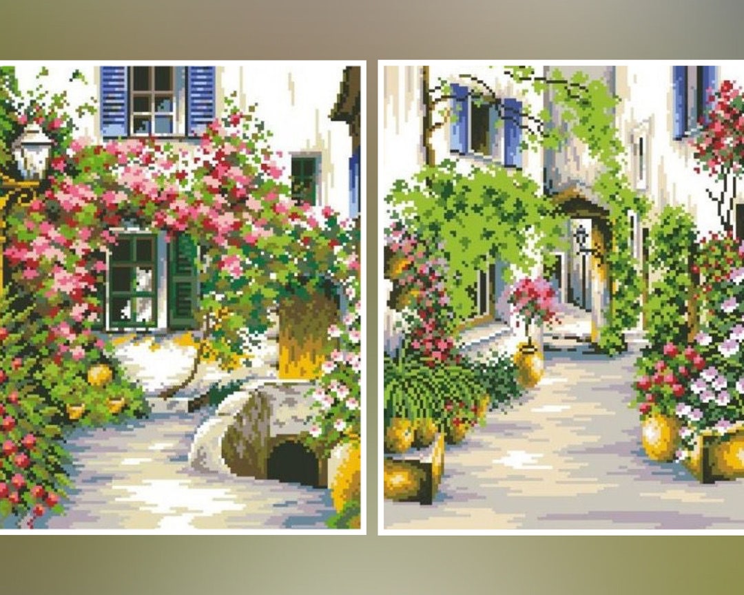 Small Bead Embroidery Kit Landscape Pattern, Full Coverage Beaded Cross ...