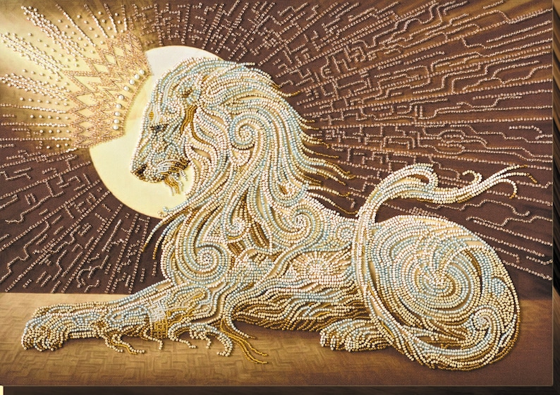 Large Bead Embroidery Kit Lion King Wild Animal Pattern - Etsy