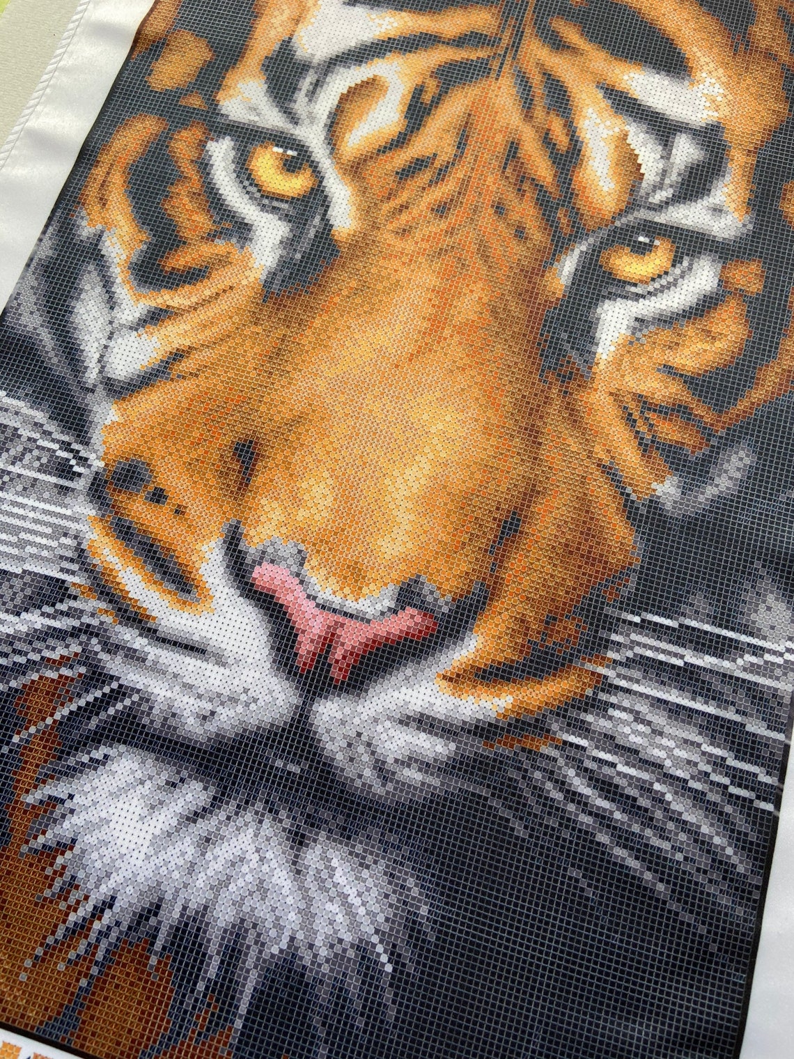 Full Coverage Bead Embroidery Kit Tiger Large Beaded Cross - Etsy