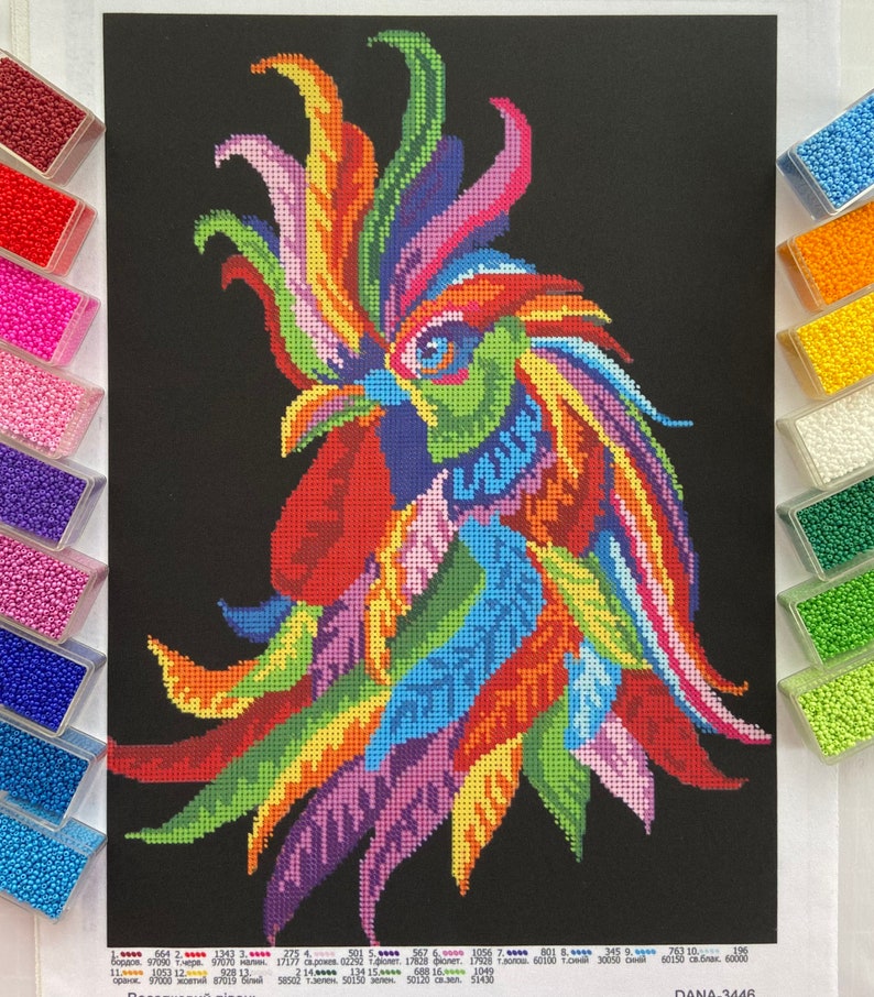 Small Bead Embroidery Kit Colorful Animal Pattern, Beaded Cross Stitch ...