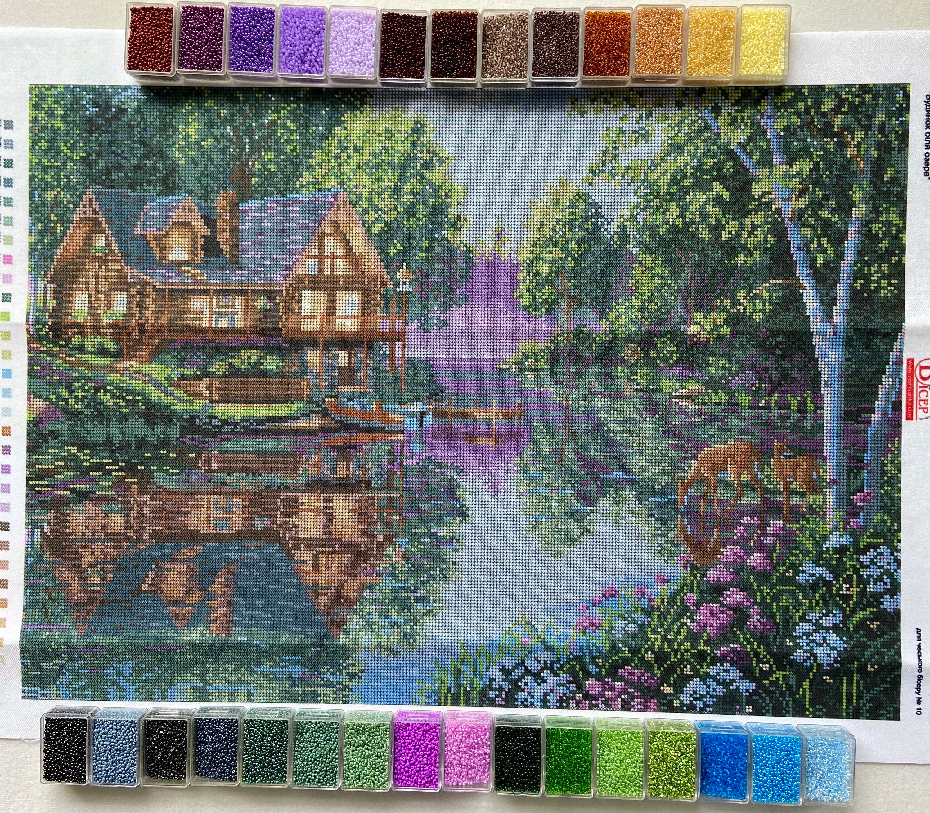 Full Coverage Beaded Cross Stitch Picture Kit Landscape Pattern, Large ...