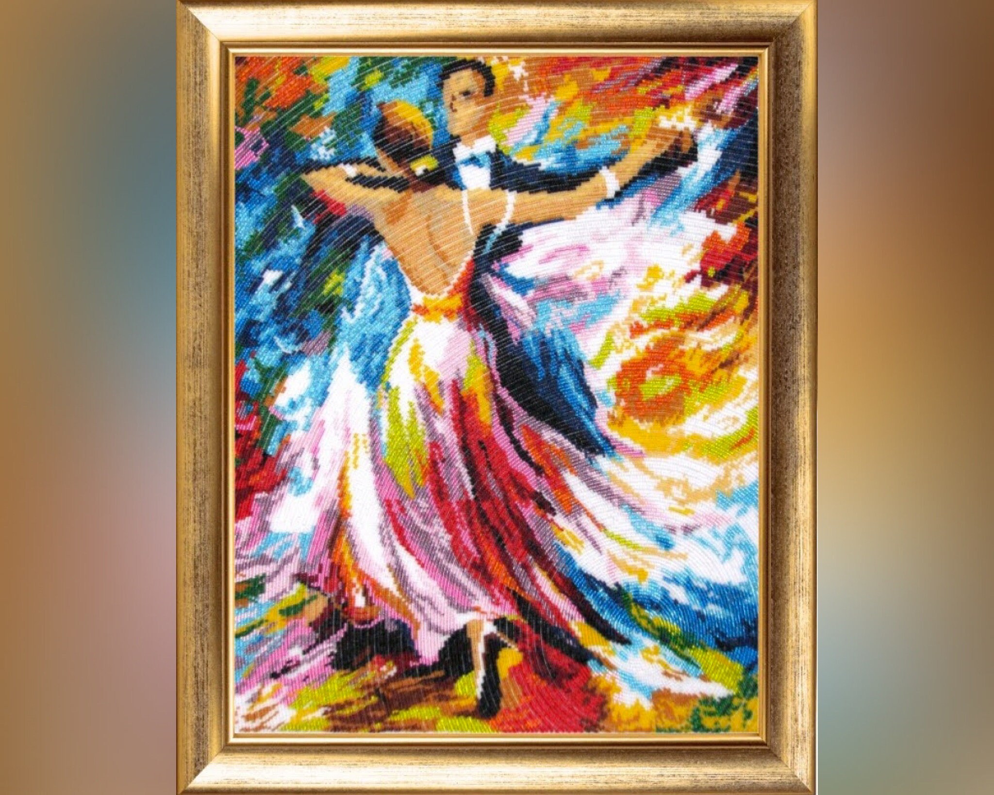 Jewelry & Beauty Large Bead embroidery kit Waltz people pattern Full ...