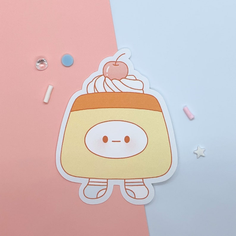 Cherry Flan Die Cut Sticker - Etsy