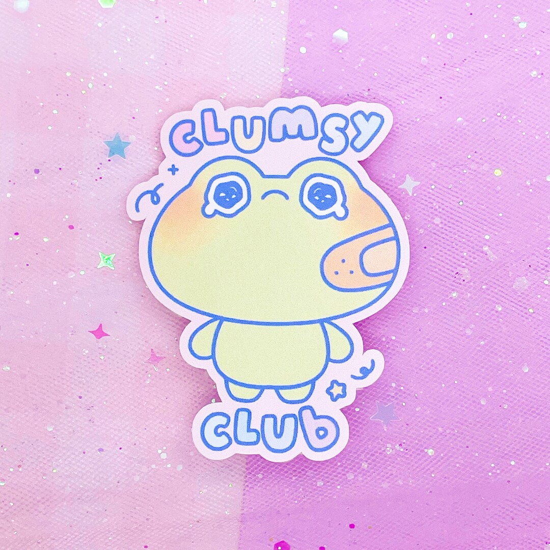 Clumsy Club Frog Die Cut Sticker - Etsy