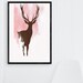 Trendy Abstract Stag Printable Digital Wall Canvas Art for - Etsy