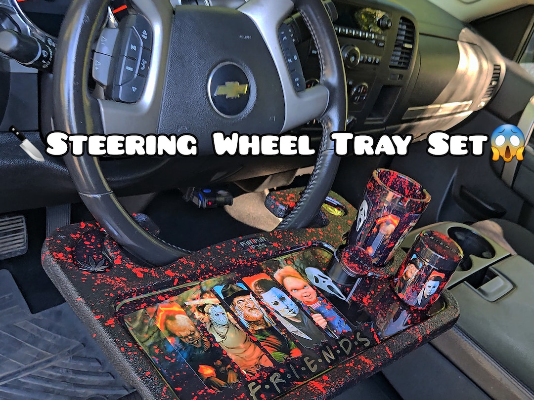 Steering Wheel Eating Tray Set Car Ashtray Stash Jar Spice Crusher the Perfect Car Gadget Etsy