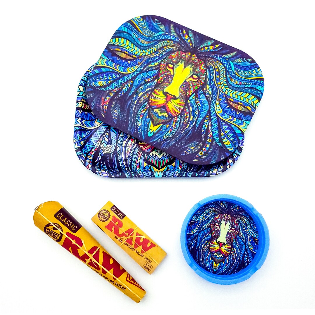Custom Rolling Tray Set With Magnetic Lid Includes Silicone Ashtray ...
