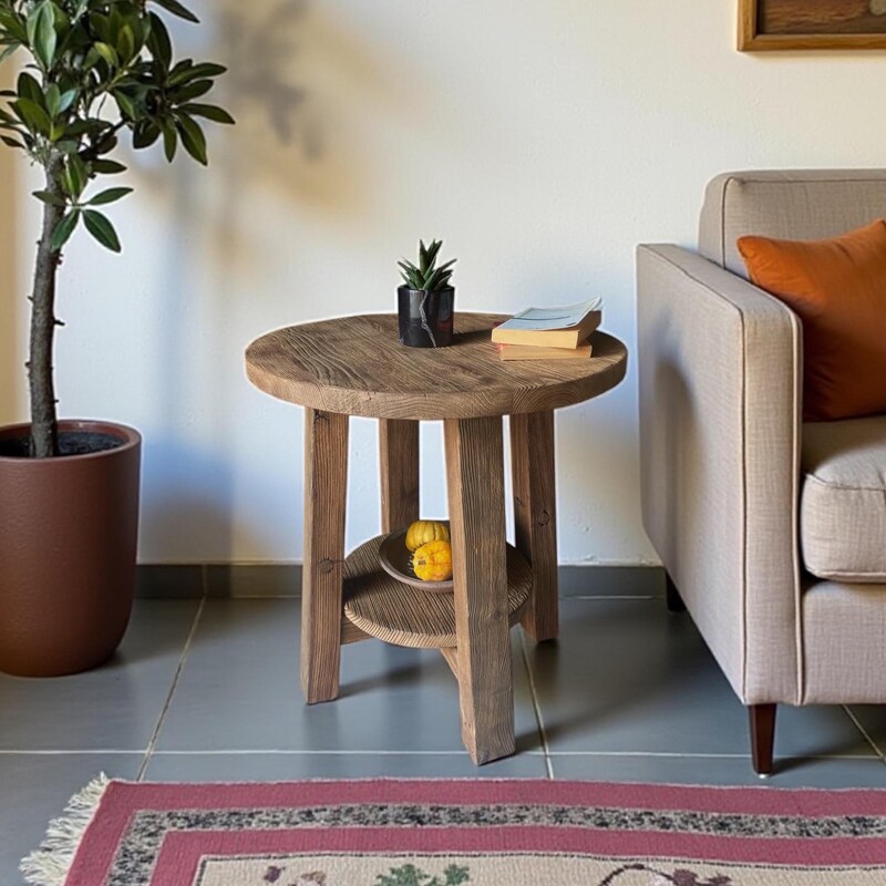 Round Side Table - Etsy