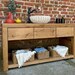 Rustic Oak Bathroom Vanity With Drawers: Farmhouse Reclaimed Wood ...