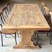 Dark Walnut Farmhouse Table With Benches: Long Narrow Dining Set - Etsy