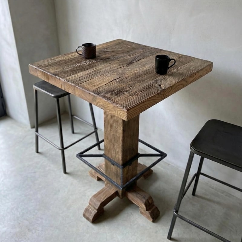 Rustic Square Bar Table - Etsy UK