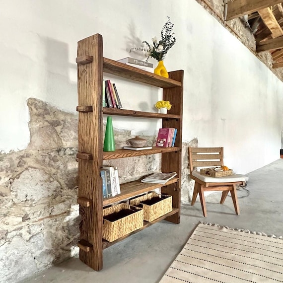 Reclaimed Wood Shelving Unit Freestanding Rustic Barnwood Bookcase Rustic Farmhouse Shelving Unique Bookcase Custom Furniture Etsy