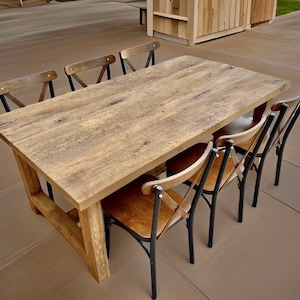 Rustic Oak Dining Table Reclaimed , Reclaimed Wood Kitchen Table With ...