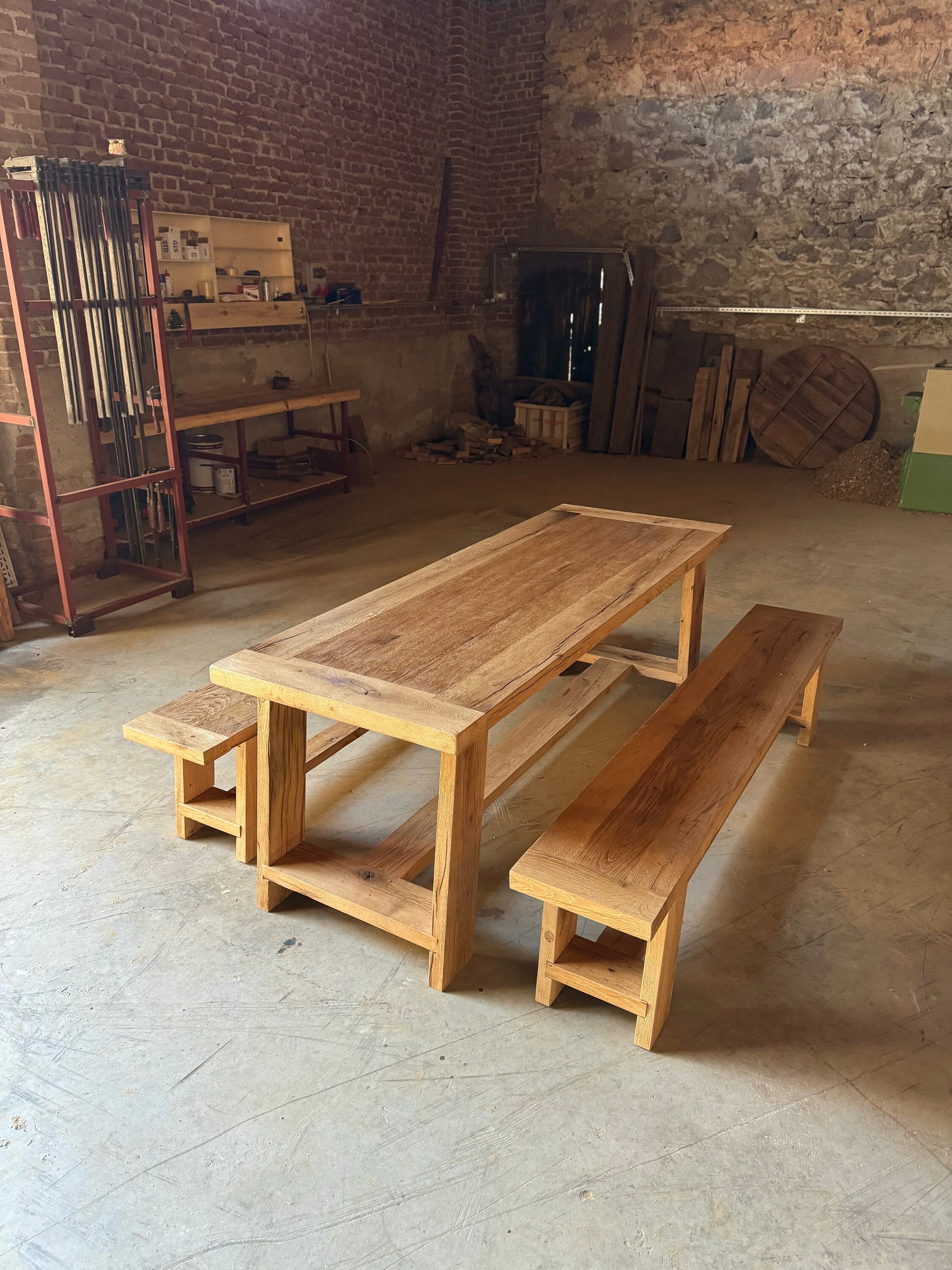 Oak Solid Wood Dining Table Reclaimed Wood Farmhouse Dining Table Bench Rustic Dining Table for Patio Furniture Set Etsy