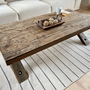 Reclaimed Barnwood Coffee Table Rustic, Natural Coffee Table Wooden ...