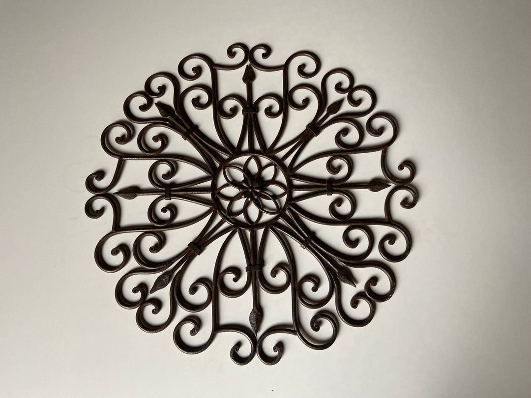 Wrought Iron Wall Decor Outdoor, Hand Forged Metal Outdoor Wall Art ...