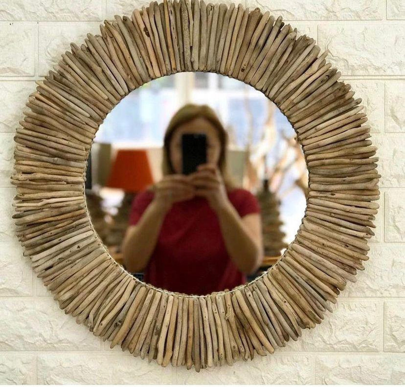 Drift Wood Sunburst Mirror Wall Decor Boho Sunshine Mirror - Etsy