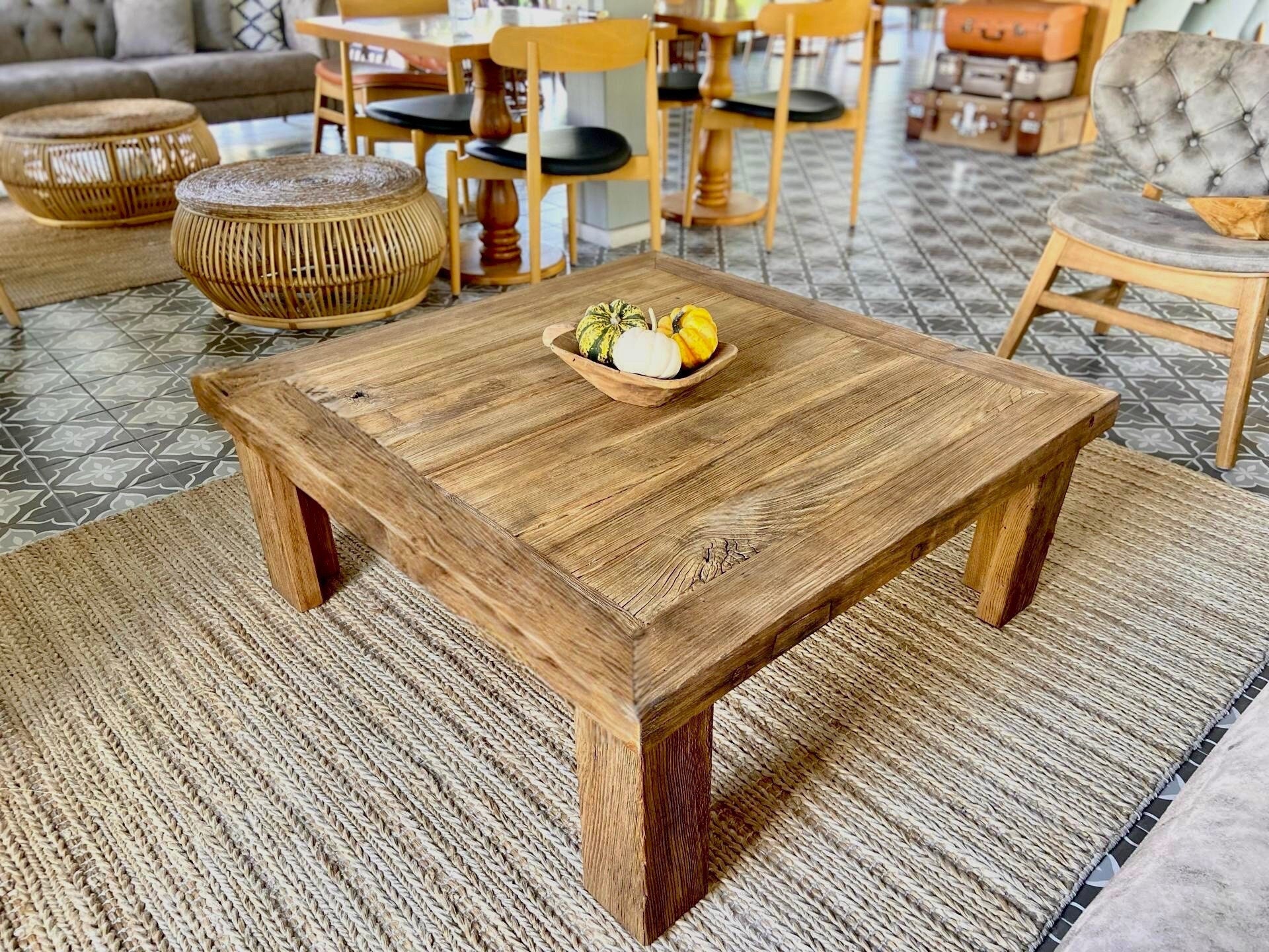 Reclaimed square coffee table store