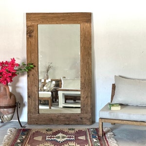 Reclaimed Wood Mirror Large Frame, Rustic Farmhouse and Full Length ...