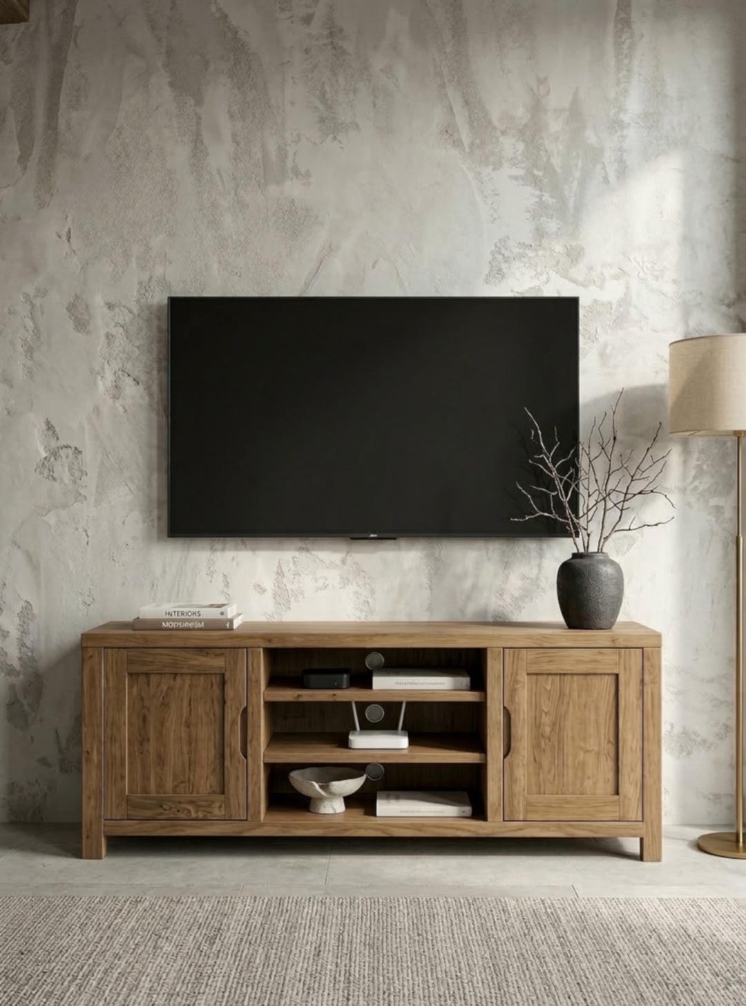 Reclaimed Wood Media Console – Handcrafted Rustic TV Stand, Organic ...