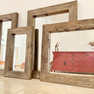 Reclaimed Oak Wood Floor Mirror: Rustic Farmhouse Decor - Etsy