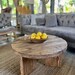 Unique Round Coffee Table Wood Rustic Farmhouse, Round Farmhouse Coffee ...