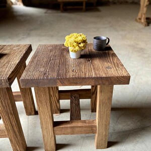 Rustic End Table Wood, Living Room Table Reclaimed Wood, Small Rustic ...
