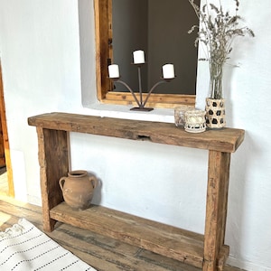 Reclaimed Wood Console Table Narrow, Rustic Farmhouse Console Table ...