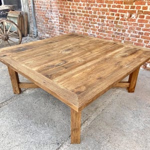 Square Reclaimed Wood Dining Table – Handcrafted Rustic Farmhouse Table ...