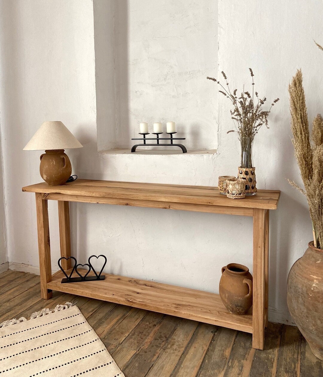 Rustic Wood Console Table for Entry, Rustic Modern Console Table Reclaimed Wood, Rustic Entryway ...
