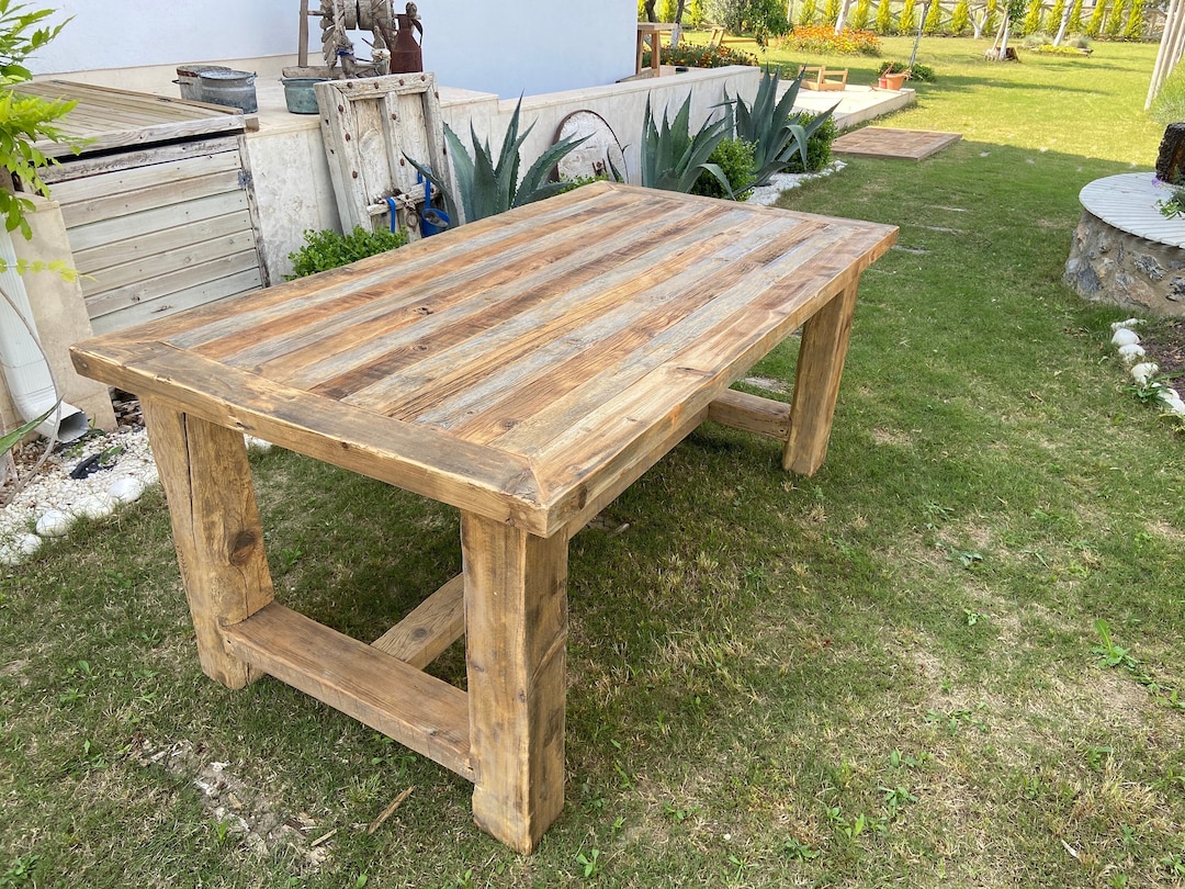 Farmhouse Dining Table Rustic Reclaimed, Reclaimed Wood Dining Table ...