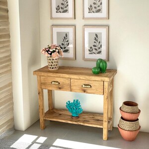 Rustic Reclaimed Oak Console Table: Slim Hall Entryway Table - Etsy