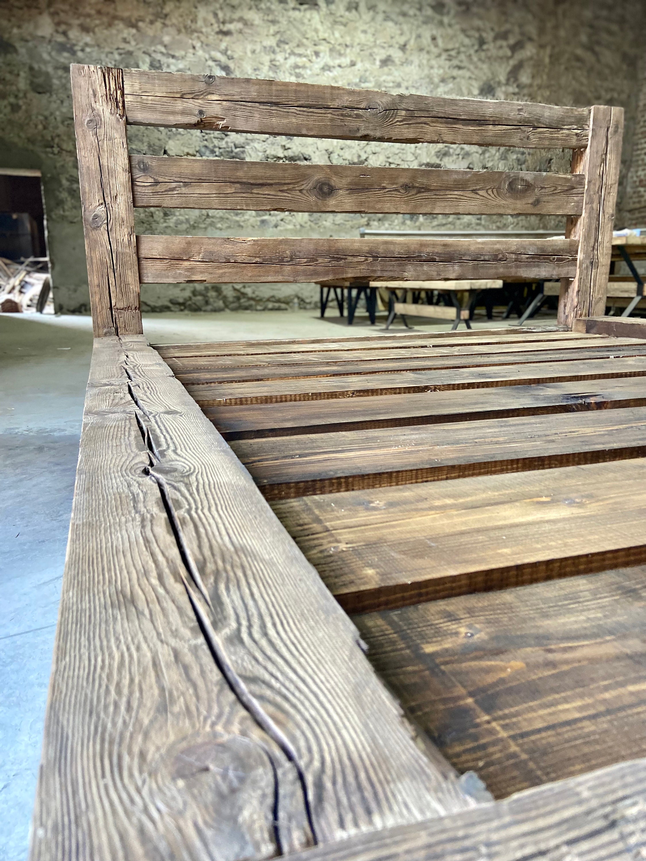 Farmhouse Style Bed Frame – Handmade Rustic Reclaimed Wood Platform ...