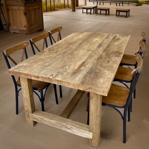 Rustic Oak Dining Table Reclaimed , Reclaimed Wood Kitchen Table With ...