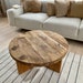 Unique Round Coffee Table Wood Rustic Farmhouse, Round Farmhouse Coffee ...