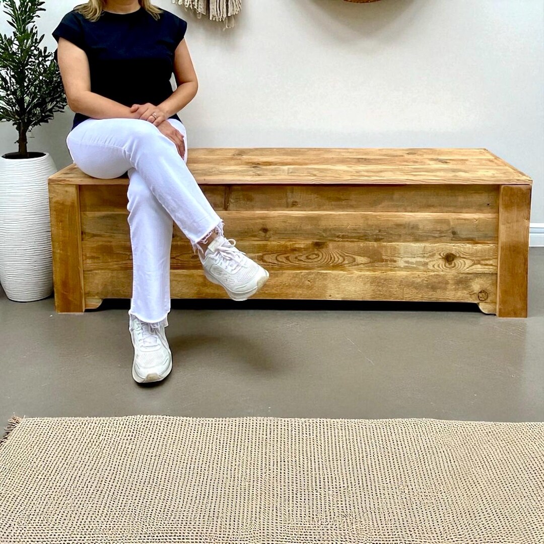 Rustic Wood Storage Bench – Entryway or Bedroom Furniture - Etsy