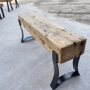 Rustic Wood Bench Metal Legs, Entryway Bench Reclaimed Wood, Hallway ...