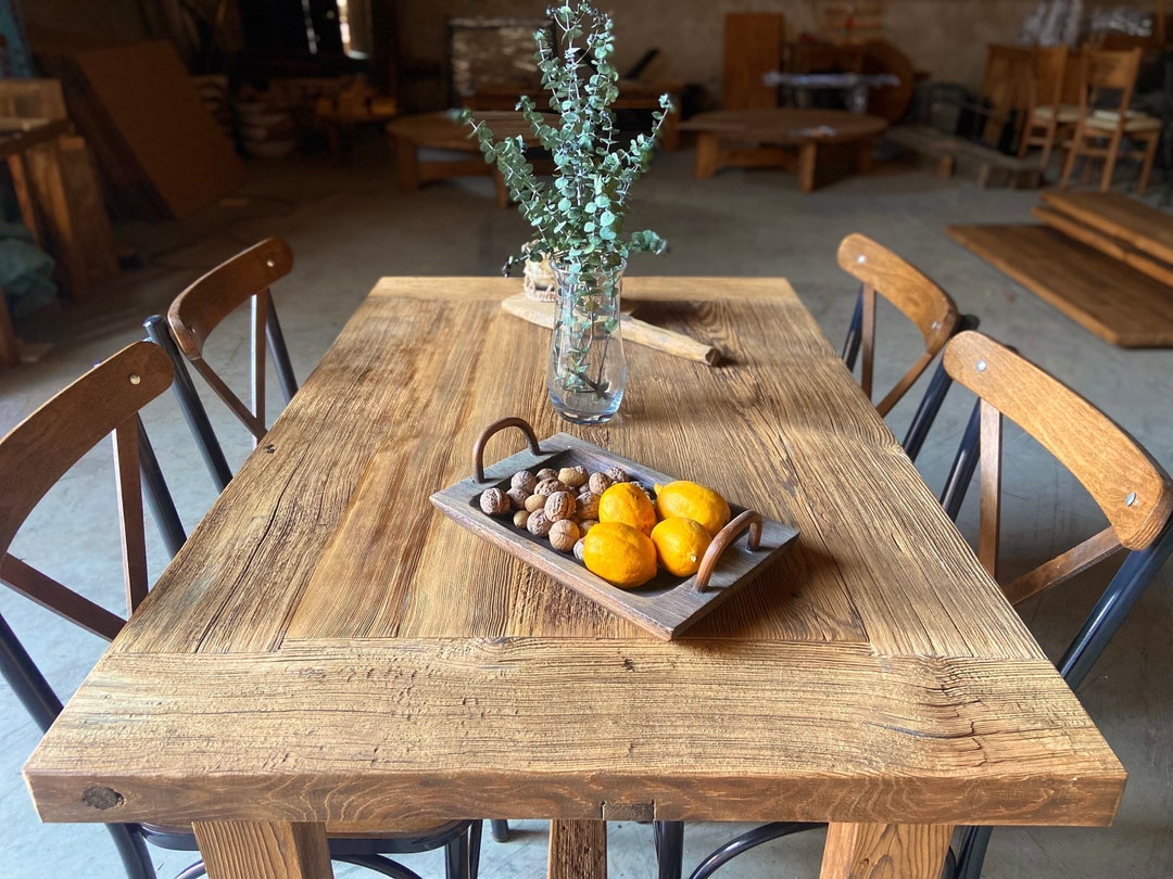 Small Dining Table Reclaimed Wood, Reclaimed Kitchen Table, Rustic ...